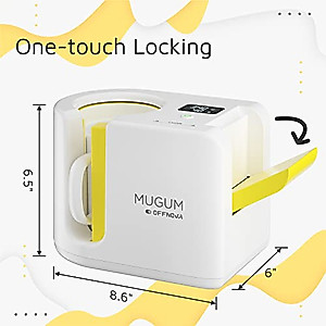 OFFNOVA Mug Heat Press, 11-14oz Sublimation Tumbler Heat Press Machine with LCD, Including 1X Blank Mug, 6X HTV Ink Markers and Pens (MUGUM)