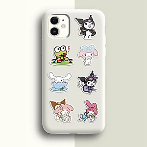 100Pcs Cute Stickers Pack Hello Kitty Stickers Mymelody&Kuromi Stickers Cinnamoroll Pompompurin Keroppi Pochaco Stickers Decals Assorteds Kawaii Sticker Gifts for Kids Teens Girls Adults