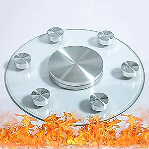 MANG Large Tempered Glass Lazy Susan Round Rotating Turntable Tray Kitchen Dining Table Serving Plate For Family/Birthday Parties, Chinese Restaurant