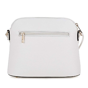 SG SUGU Lunar Lightweight Medium Dome Crossbody Bag Shoulder Bag with Double Tassels | Zipper Pocket | Adjustable Strap|White