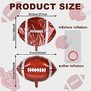 Eaezerav 8 Pcs Football Balloons Football Themed Birthday Party Supplies for Super Bowl Decor, Football Party Balloons Foil Balloon Sport Themed Birthday Party Decor for Boys