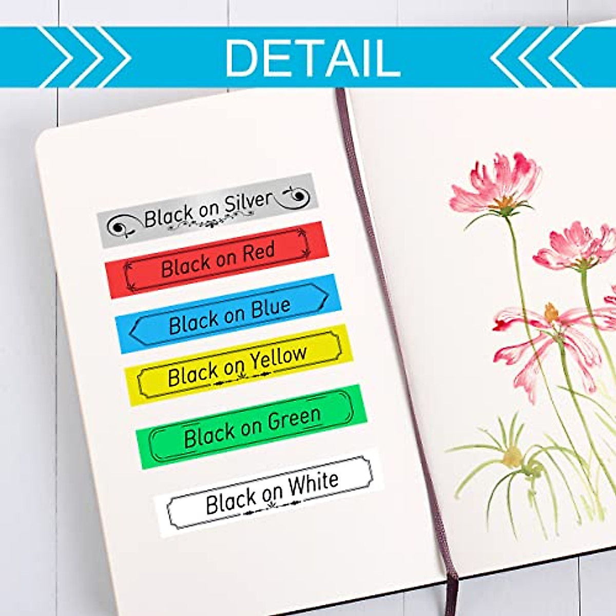 6 Pack Compatible with Brother P Touch 12mm 0.47 Inch Laminated TZ Label Maker Tape TZe TZ Label Tape for Brother Ptouch PT-D220 PT-D210 PT-H110 PT-D410 D600, White/Silver/Red/Blue/Yellow/Green