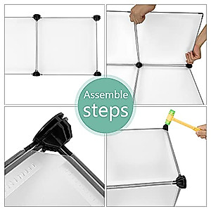 Wolizom Cube Storage Organizer, 6-Cube Semitransparent Closet Storage Shelves, Modular Units, Closet Cabinet, Portable DIY Plastic Book Shelf Shelving for Bedroom, Office, Living Room (12"X12"X12")