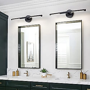 LINSEEDS Matte Black Bathroom Light Fixtures Over Mirror, 23.6 Inch 360° Rotatable Led Vanity Light Bar, Sconces Wall Lighting, 4000K Led Bathroom Lights, Modern Bathroom Vanity Lights Above Mirror