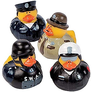 12 Police Rubber Ducks - Police Party Favors for Kids and Adults, Police Party Decorations, Birthday Party Supplies, Cops and Robbers Role Play - Police Appreciation Party Theme