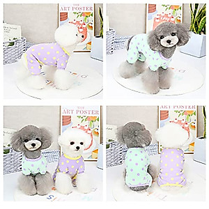 2 Pieces Dog Pajamas Dot Patterns for Puppy Clothes Holiday Festival Party Dogs Costumes Doggie Shirts Cat Outfits Dog Sweatshirt for Small Dogs Cats Boy Girl Clothes