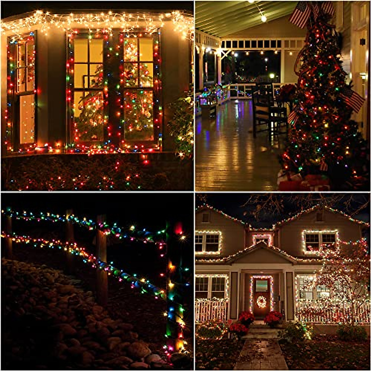 CREPRO 2 Pack Christmas String Lights, 16 FT 50 LED Battery Operated String Lights Waterproof Mini Christmas Lights Outdoor and Indoor for Xmas Tree Garden Yard Home Wedding Party Patio