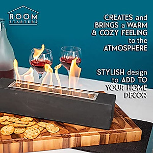 Tabletop Fire Pit by Room Starters (Rectangle, Black)