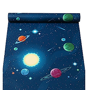 Yifasy Shelf Liner Universe Galaxy Self-Adhesive Drawer Paper Cartoon Wall Decor Kids Room Study Desk 118x17.7 Inch