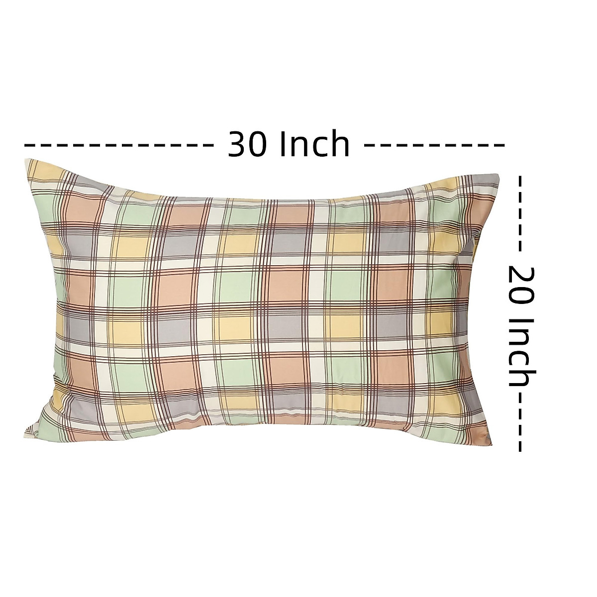 100 Percent Cotton Queen Pillowcases Checkered Hotel Quality Pillow Case Covers Bedding for Women, Men, Kids & Teens