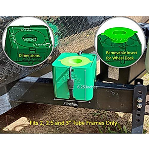 Dock N Stow Trailer Jack Block, RV Tongue Stand Stores on Frame, Fits Most Jack, Post, Foot, or Wheel, for Camper, Pop Up, Boat, or Travel Trailer, Green GEN1