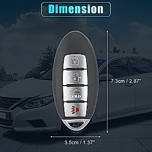 X AUTOHAUX 433MHz KR5S180144014 Replacement Smart Proximity Insert Keyless Entry Remote Key Fob for Nissan Altima Maxima 2016 2017 2018 4 Buttons 4A Chip Car Key