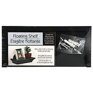 TopNotch Outlet Black Floating Shelves (3 Pcs) Plastic Shelf Set - Easy to Add Simple Yet Effictive Chic Touches to Your Space - Mini Wall Shelving - Home Decor