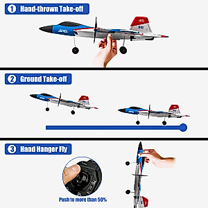 Leopmase RC Plane 4 Channel Remote Control Airplane Fighter, F-22 RC Plane Ready to Fly,Stunt Flying Upside Down,Two Rechargeable Batteries,Great Gift Toy for Adults or Kids