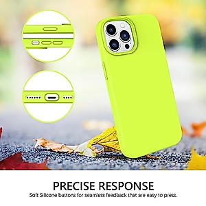 BENTOBEN for iPhone 14 Pro Max Case, Soft Silicone Gel Rubber Bumper Microfiber Lining Hard Back Shockproof Protective Phone Cover for iPhone 14 Pro Max 6.7", Hot Green