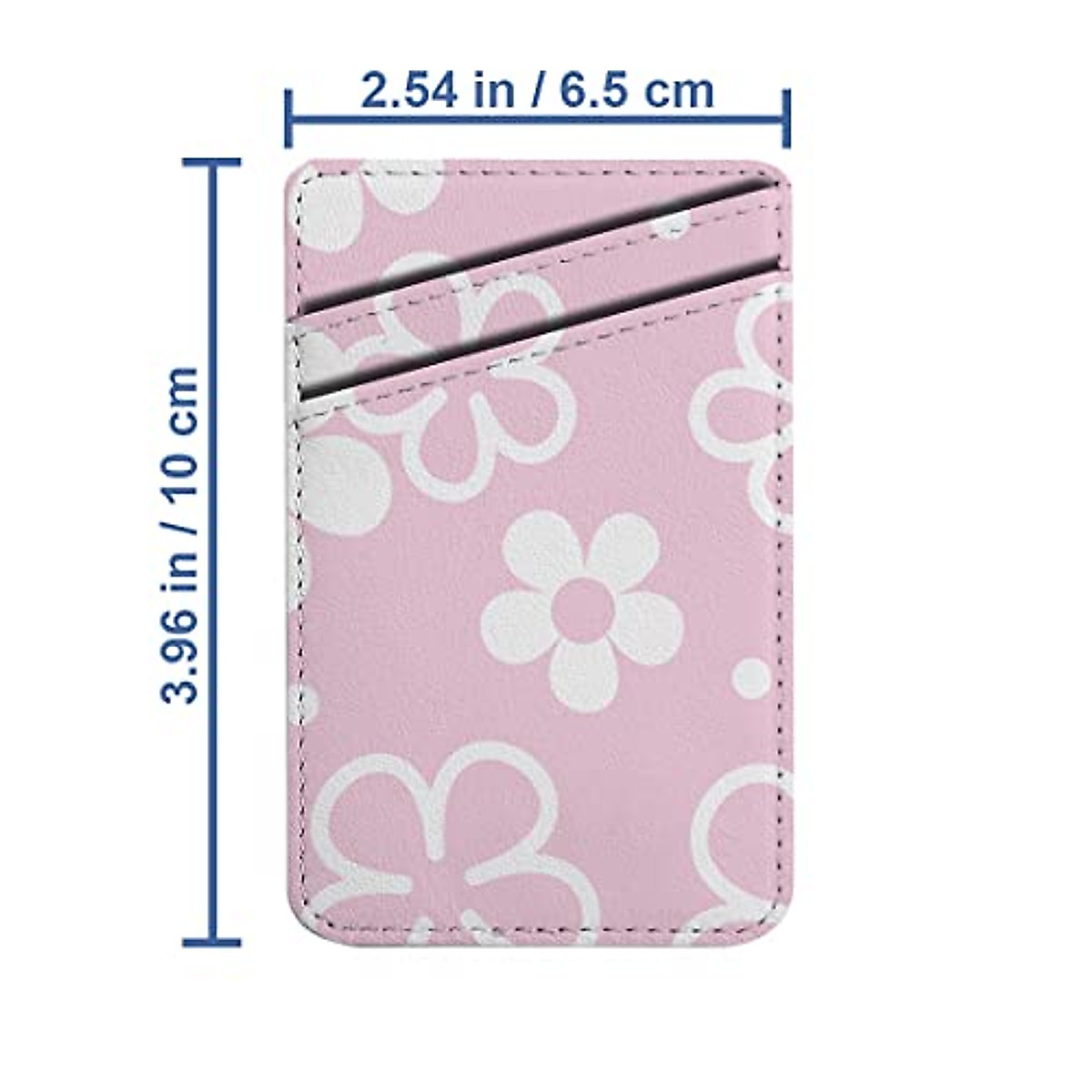 Diascia Pack of 2 - Cellphone Stick on Leather Cardholder ( Tiny Flowers Cute Pattern Pattern ) ID Credit Card Pouch Wallet Pocket Sleeve