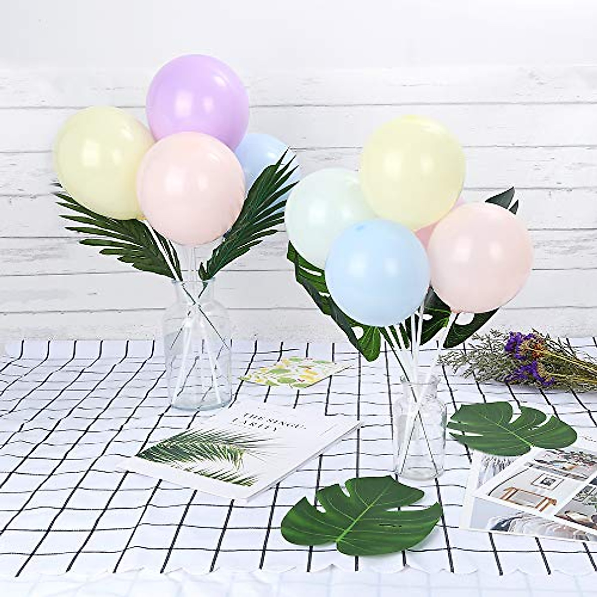 Sntieecr 50 Pieces White Plastic Balloon Sticks Holders with Balloon Cups for Wedding, Birthday, Party, Anniversary Decorations