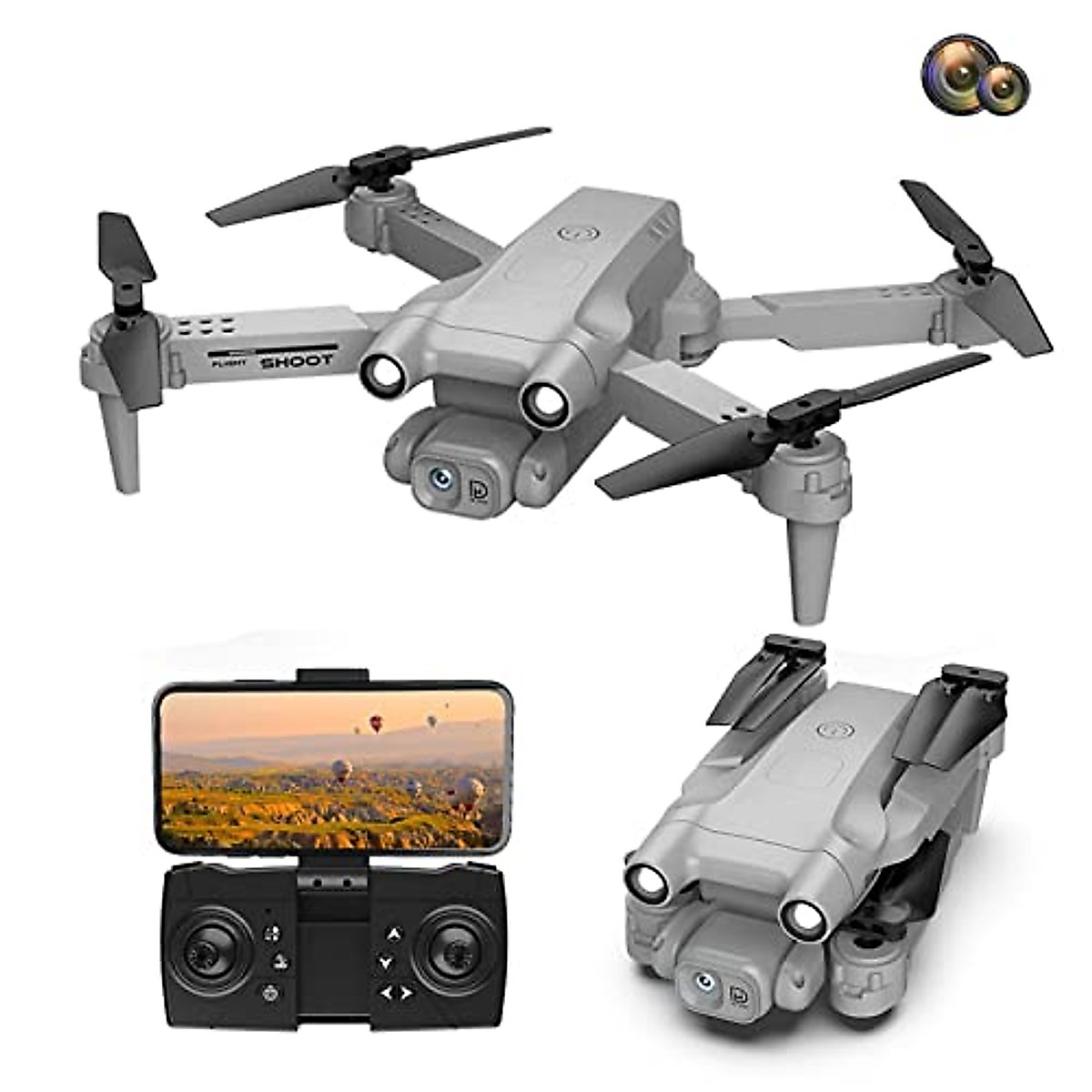 Usbinx Life Drone with Dual 4K HD FPV Camera, F195 Pro Aerial Photography with WiFi FPV, One Key Return, Gesture Control, Optical Localization, Smart Obstacle Avoidance, Best