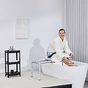 ELENKER Heavy Duty Sliding Shower Chair, Bathtub Transfer Benches