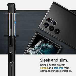 Spigen Thin Fit Case Compatible with Samsung Galaxy S22 Ultra - Black
