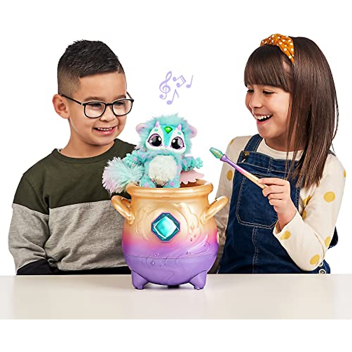 Magic Mixies Magical Misting Cauldron with Interactive 8 inch Blue Plush Toy and 50+ Sounds and Reactions, Multicolor