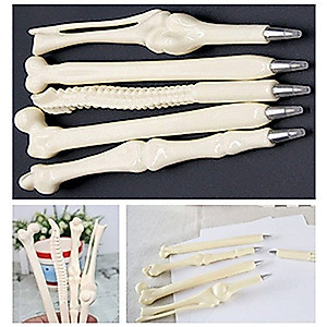 MagicW Creative Novelty Bone Shape Ballpoint Pens Finger Pen Nurse Doctor Pen Stationery Gift Crazy Student Gift Pack of 5