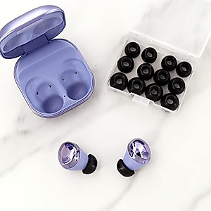 6 Pairs Memory Foam Galaxy Buds Pro Ear Tips Buds, S/M/L 3 Size Replacement Reduce Noise Fit in Case Comfortable Earbuds Compatible with Samsung Galaxy Buds Pro/Galaxy Buds 2 Pro - Black