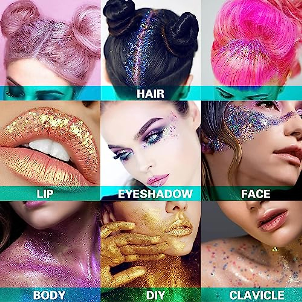 MEICOLY White Body Glitter,Singer Concerts Music Festival Rave Accessories,Mermaid Face Glitter Gel,Sequins Glitter Face Paint,Chunky Glitter for Eye Lip Hair,Sparkling Holographic Gel for Women,50ml