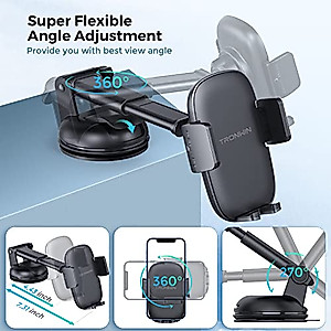 TRONWIN Car Phone Holder Mount 4 in 1 Suction Cup Cell Phone Holder for Car Dashboard Windshield Air Vent Car Phone Mount Dashboard Compatible with iPhone Samsung LG