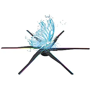 Holographic Projector, 3D LED Hologram Fan Advertising Machine, 3500 * 1358 Resolution 6 Blades Fan Projection 85cm, for Shop, Bar, Party Advertising Display(33.46inch)