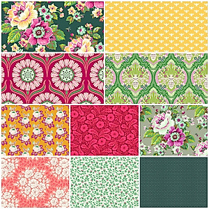 Local Honey Fat Quarter Bundle #2 (10 pieces) by Heather Bailey for Figo Fabrics 18 x 21 inches (45.72 cm x 53.34 cm) fabric cuts