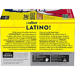 Café Bustelo Café con Leche Flavored Espresso Style Coffee, 10 Keurig K-Cup Pods
