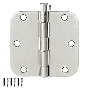 Ilyapa 18 Pack Brushed Nickel Door Hinges for Doors, 3.5 x 3.5 Inch Interior Door Satin Nickel Door Hinges Door Hardware, Interior Door Hinge, Front Doors Hinges, 5/8 Inch Radius Corners