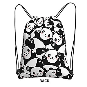 Famame Cute Panda Drawstring Backpack String Bag Sackpack For Gym Shopping Beach Sport Yoga