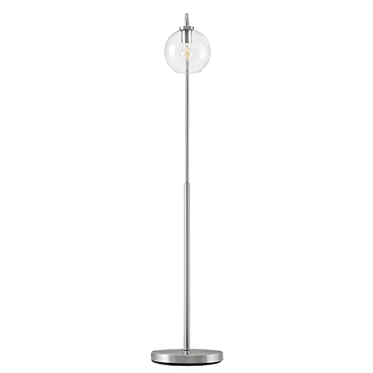 Modway Silo 1-Light Modern Glass/Metal Floor Lamp in Satin Nickel