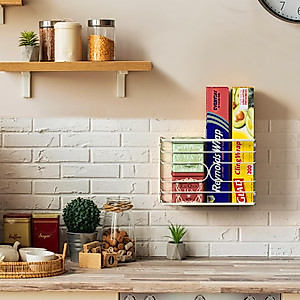 DecoBros Wall Door Mount Kitchen Wrap Organizer Rack, White