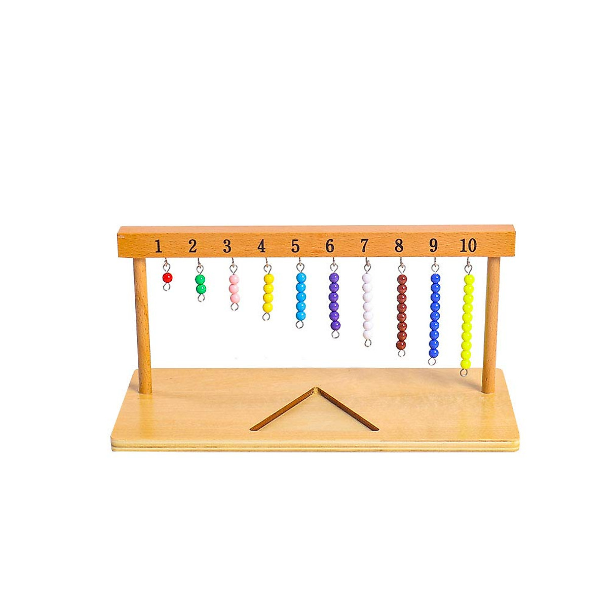 Kghios Montessori Math Toys Materials for Toddlers 1-20 Beaded Hanger Color Bead Stairs with Beads Montessori Mathematics Eductional Materials Learning Tools Preschool Toys