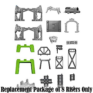 Replacement Parts for Thomas The Train - GBN45 ~ Thomas & Friends Trackmaster Percy 6 - in - 1 Set ~ Replacement Package of 8 Risers ~ 4 RB1 Risers and 4 RB2 Risers ~ Green