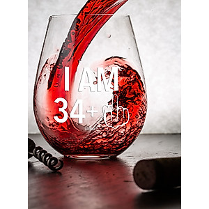 35th Birthday Gifts Wine Glass Men Women | 1989 Birthday Gift for Man Woman turning 35 | Funny 35 th Party Supplies Decorations Ideas | Thirty Five Year Old Bday | 35 Middle Finger Gag Wine Presents