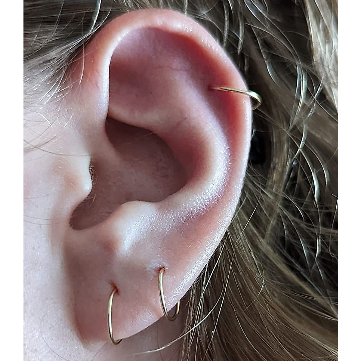 MODRSA Fake Nose Ring Hoop Fake Nose Rings for Women Men Fake Nose Piercing Fake Nose Rings Fake Double Hoop Fake Nose Ring