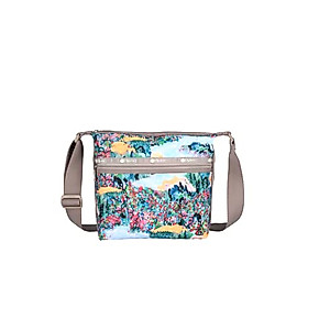 LeSportsac Scenic Brush Small Hobo Crossbody Handbag, Style 3709/Color E554, Vibrant Wildflowers & Soothing Landscapes Artfully Arranged in a Watercolor Inspired Dreamy Summer Palette