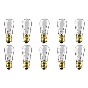 CEC Industries 6S6/12V Bulb, S6 Incandescent Light Bulb, 12V, 6W, E12 Candelabra Base (10-Pack)