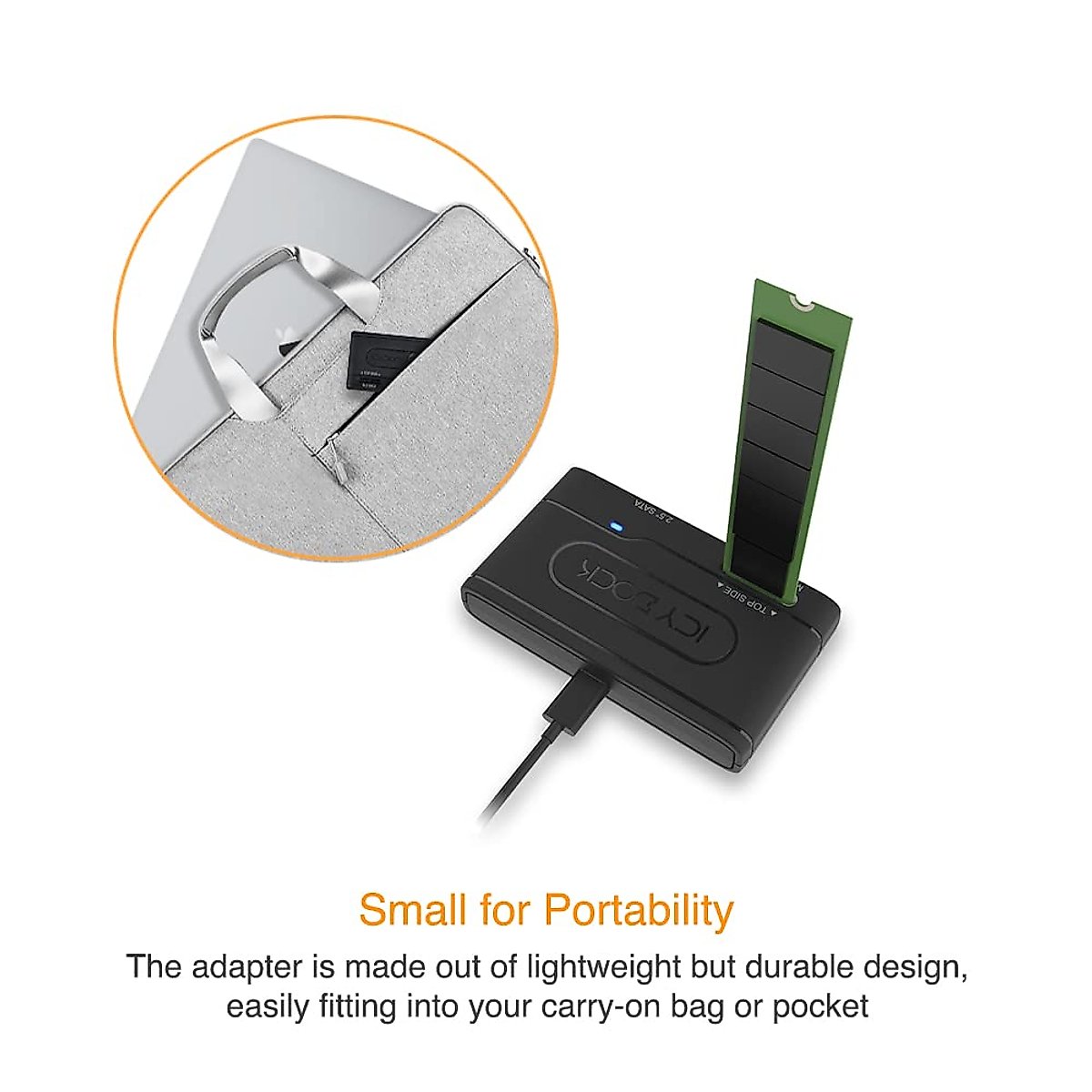 ICY DOCK USB 3.2 Gen 2 10Gbps to 2.5" SATA SSD/HDD & M.2 NVMe/SATA SSD External Reader Adapter | EZ-Adapter MB104U-1SMB