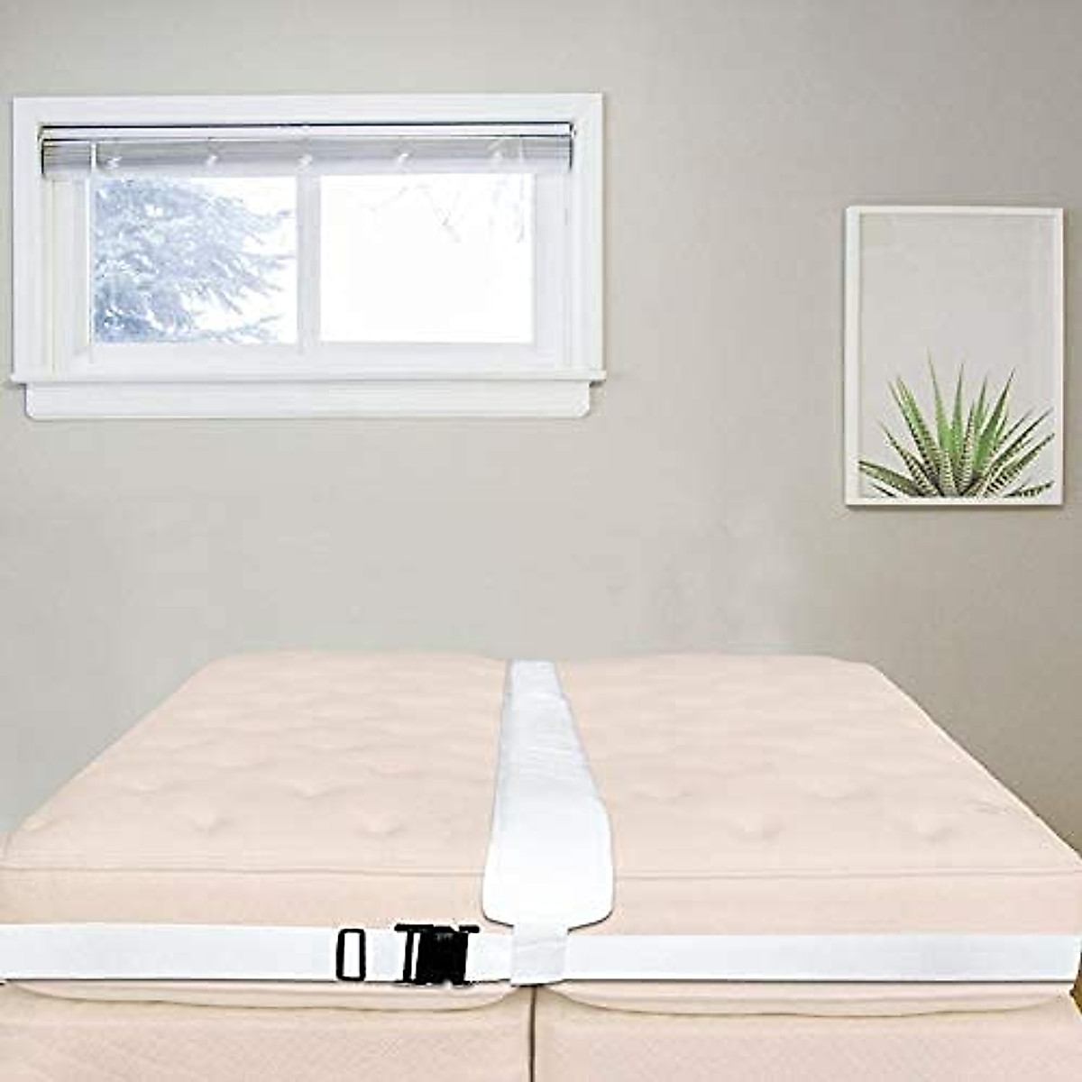 Bed Bridge Twin to King Converter Kit,Bed Gap Filler to Make Twin Beds Into a Larger Bed,Mattress Connector with Adjustable Connector Strap,Bed Gap Filler Pad for Guest Room and Travel 6.5" x 6.6'