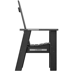 Breeo X Series Adirondack Campfire Chair – Poly Lumber Fire Pit Seat with 304 Stainless Steel Accents, Outdoor Patio & Camping Essentials with Arm Rest - Ergonomic, Sustainable Outdoor Chair - Black