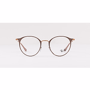Ray-Ban RX6378 Round Prescription Eyeglass Frames, Light Brown On Copper/Demo Lens, 49 mm