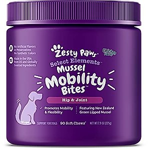 New Zealand Green Lipped Mussel Bites for Dogs - 500 mg Dog Hip & Joint Support Supplement Soft, 90 Count, Assorted