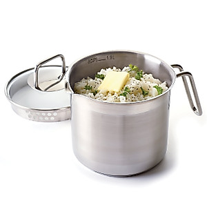 Norpro 8 Cup Multi Pot with Straining Lid, 1.9 Liter, Silver