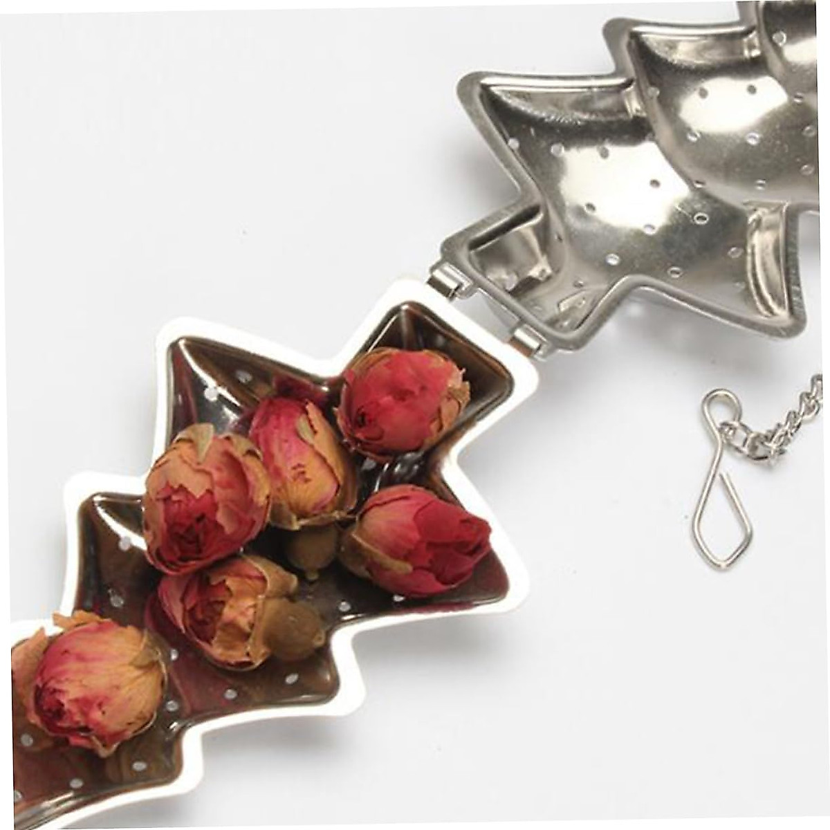 NOLITOY 2pcs Tea Ball Infuser Soup Strainer Stainless Steel Tea Infuser Tea Diffuser for Loose Tea Silver Tea Ball Metal Strainer Chic Tea Leaker Filter Ball Snap Christmas Tree