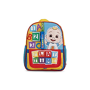 AI ACCESSORY INNOVATIONS Cocomelon JJ's Playtime Interactive Mini Backpack for Boys and Girls, Pre-school Schoolbag with Padded Back and Adjustable Straps, Versatile 12”